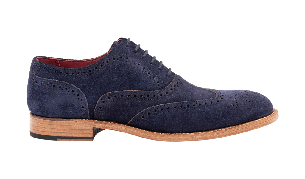 Brando 2 - Navy Suede Cola Punch | Barker Shoes UK