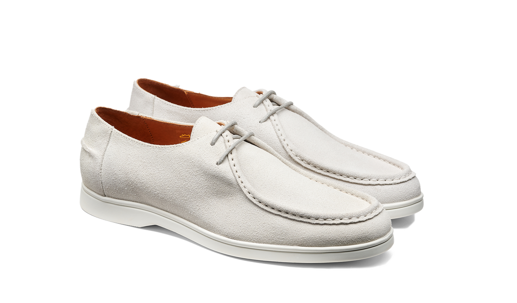 Vigo - White Suede White Sole | Barker Shoes UK