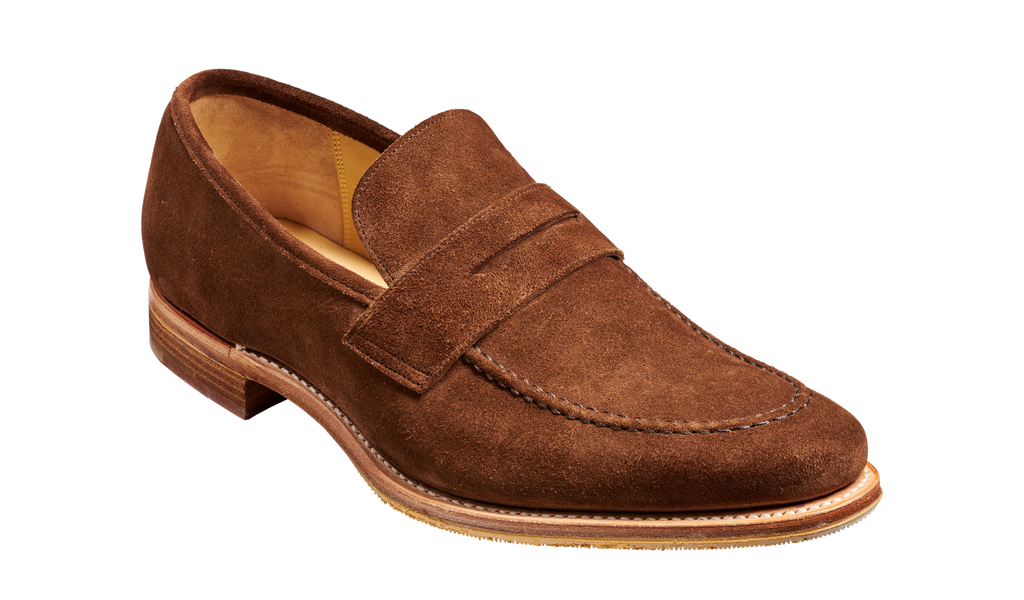 Gates - Mens Penny Loafer Castagnia Suede | Barker Shoes UK